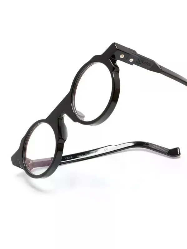 VAVA EYEWEAR Sculpted Round-frame Glasses - Black