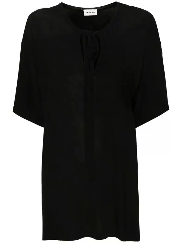 P.a.r.o.s.h Pussy-bow Knitted Top - Black