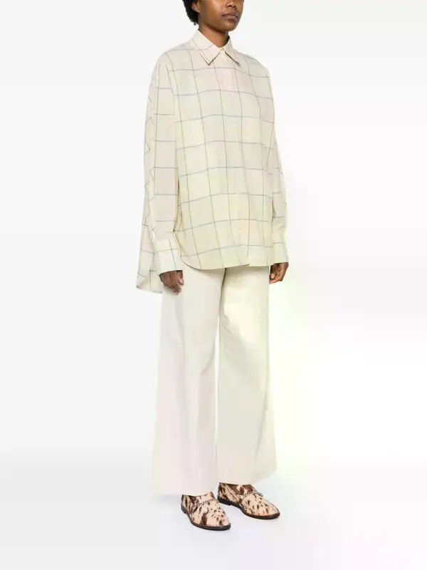 TOTEME Windowpane Print Poplin Shirt