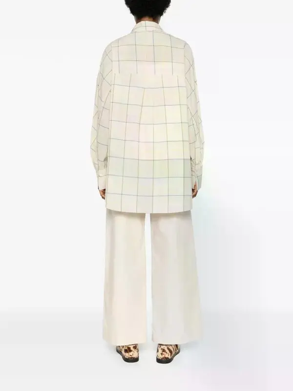 TOTEME Windowpane Print Poplin Shirt