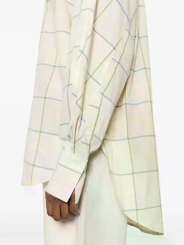 TOTEME Windowpane Print Poplin Shirt