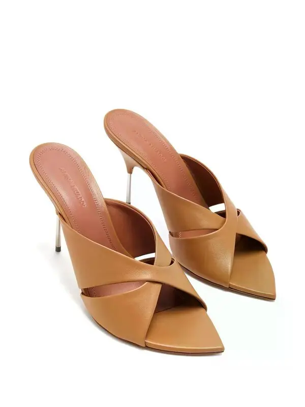 Amina Muaddi Cross-strap Heeled Sandals