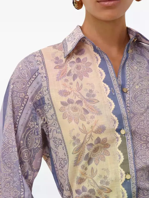 Zimmermann Mix-print Button-up Shirt