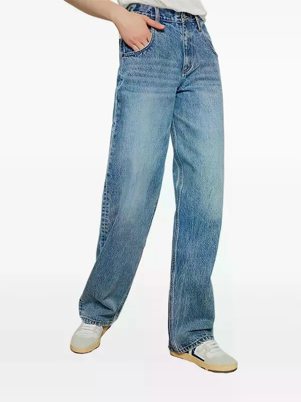 HEY JOANIE Logo-patch Straight Leg Jeans