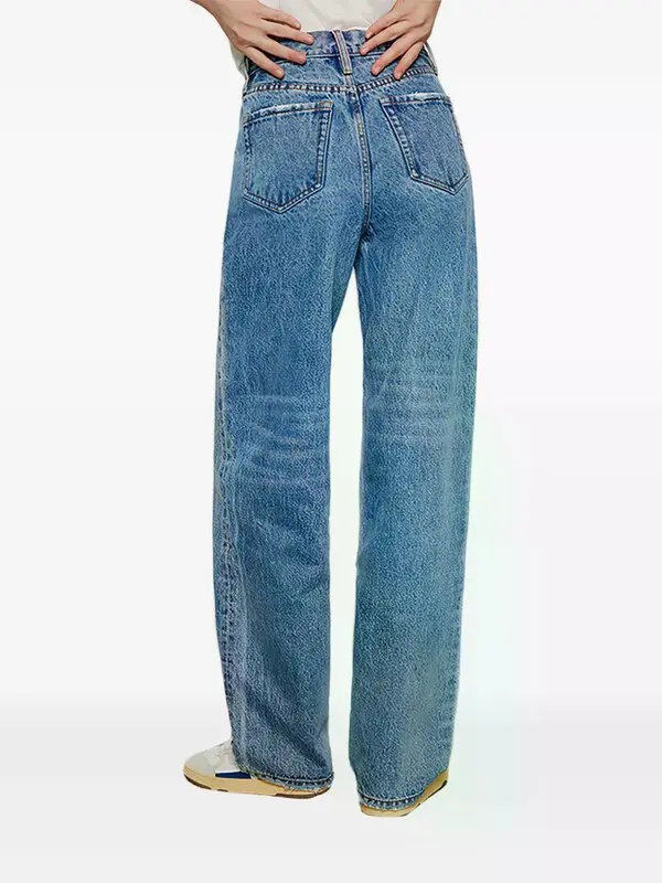 HEY JOANIE Logo-patch Straight Leg Jeans