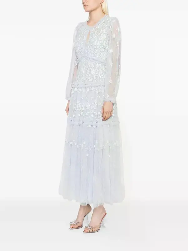 NEEDLE & THREAD Lace Long Sleeve Ankle Dress