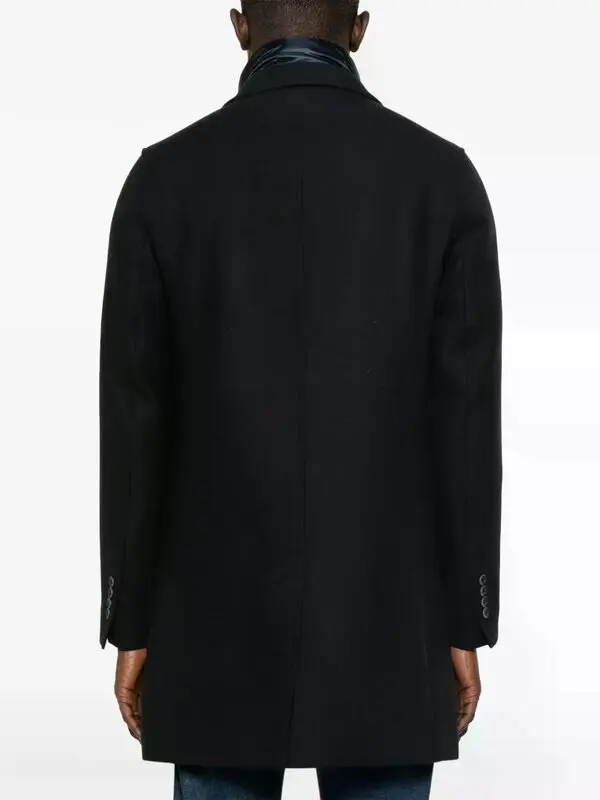 Herno Layered Wool Blend Coat - Blue