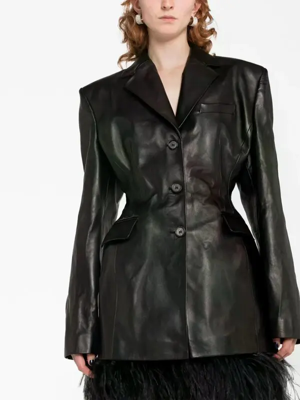 Magda Butrym Single-breasted Leather Jacket