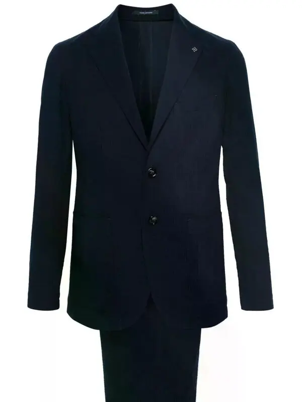Tagliatore Seersucker-texture Single-breasted Suit