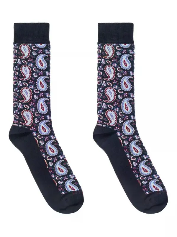 Etro Paisley-patterned Socks - Blue