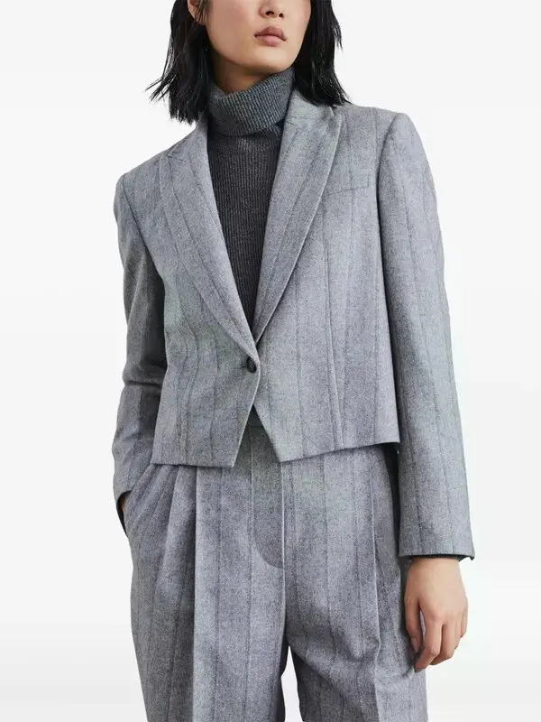 Brunello Cucinelli Striped Cropped Blazer