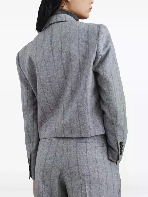 Brunello Cucinelli Striped Cropped Blazer
