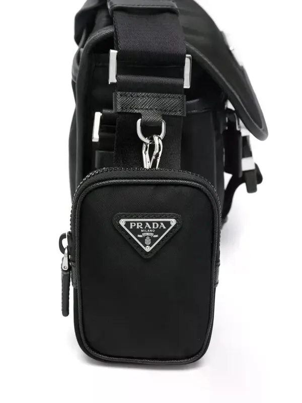 Prada Saffiano Leather And Re-nylon Shoulder Bag