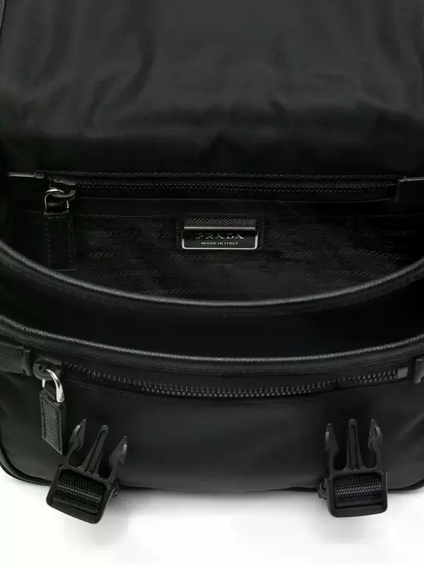 Prada Saffiano Leather And Re-nylon Shoulder Bag