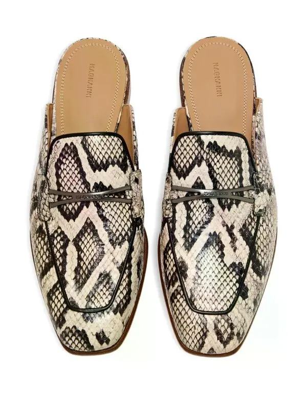 Magnanni Snake-embossed Slip-on Mules