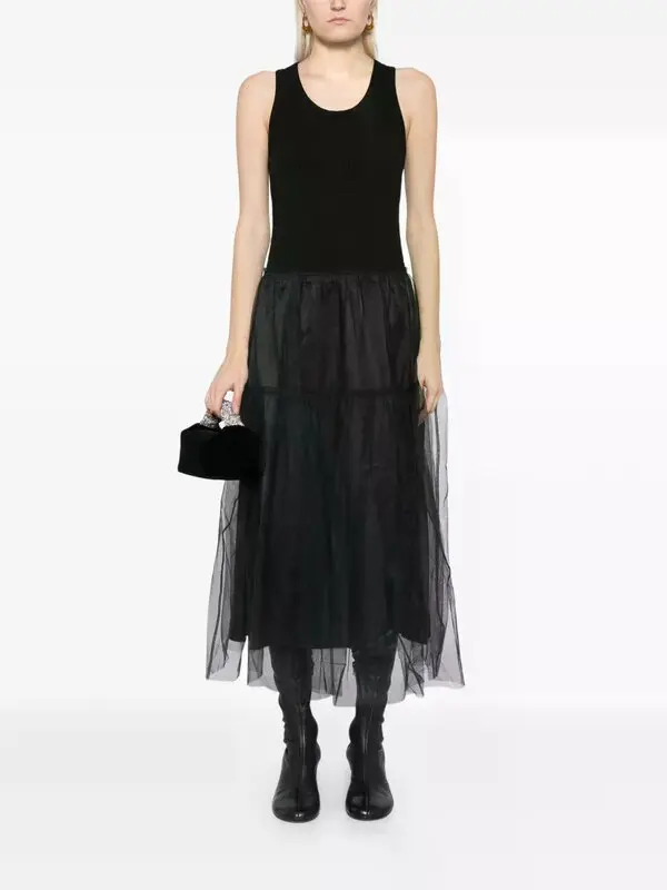 JNBY Tulle-inserts Midi Dress - Black