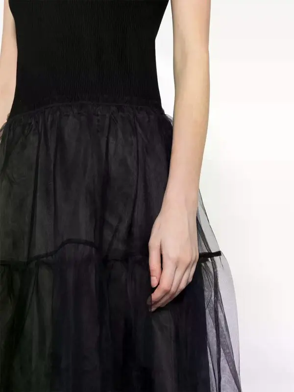 JNBY Tulle-inserts Midi Dress - Black