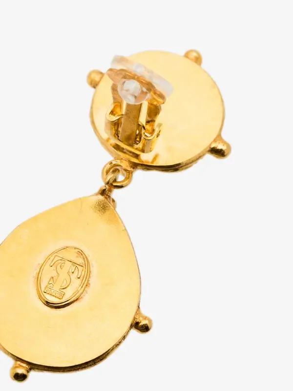 Sylvia Toledano Plated Malachite Drop Earrings