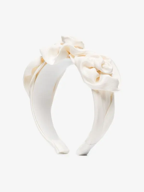 Jennifer Behr Rosette Silk Headband In White - 50% Off  display picture 3
