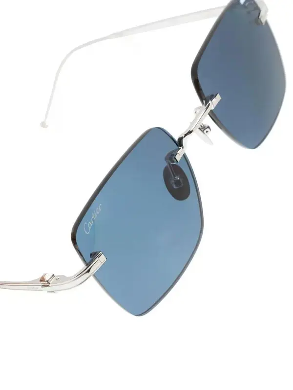 Cartier Signature C De Precious Rectangular Sunglasses