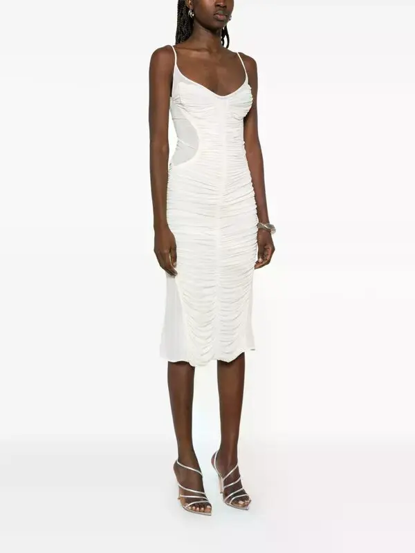 MUGLER Ruched Midi Dress