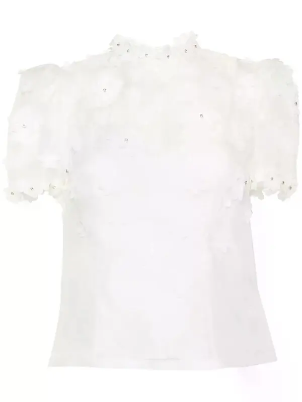 Zimmermann Matchmaker Lift Off Appliquéd Blouse - White