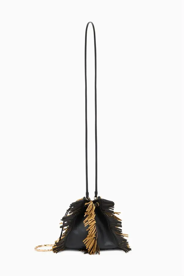 Ulla Johnson Adria Mini Pochette Handbag - Noir Fringe