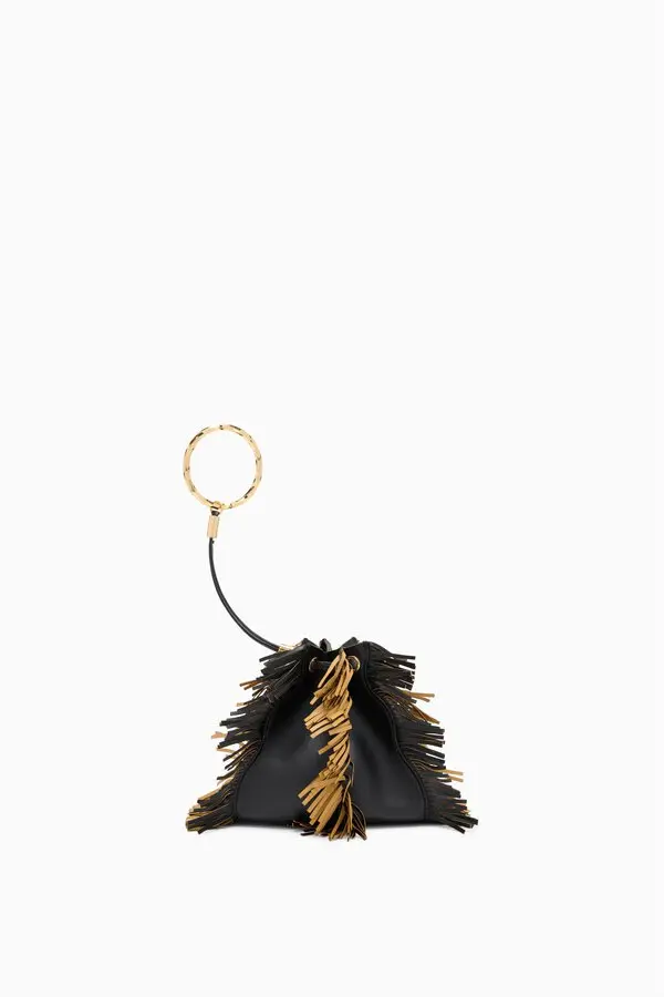 Ulla Johnson Adria Mini Pochette Handbag - Noir Fringe