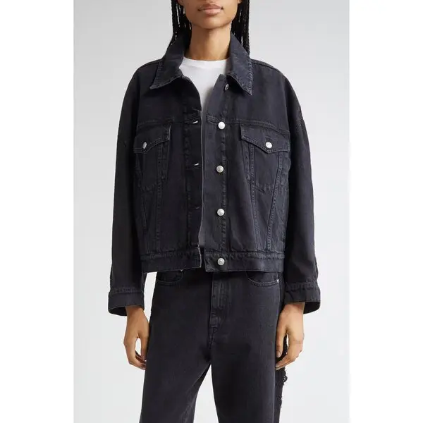 Stella McCartney Lace Trim Denim Trucker Jacket