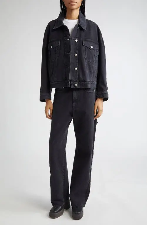 Stella McCartney Lace Trim Denim Trucker Jacket