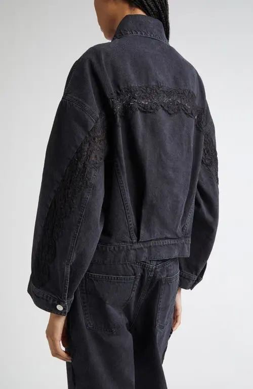 Stella McCartney Lace Trim Denim Trucker Jacket