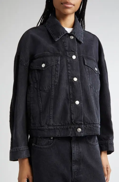 Stella McCartney Lace Trim Denim Trucker Jacket