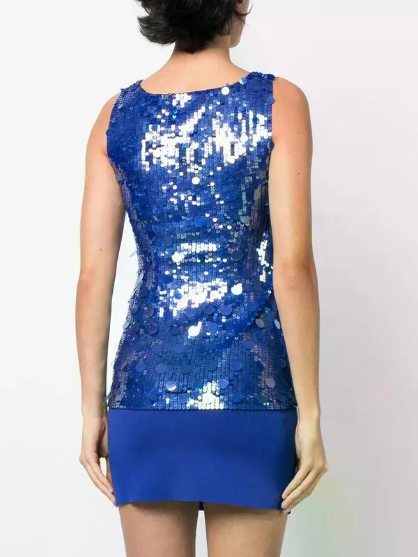 P.a.r.o.s.h Sequin-embellished Tank Top - Blue