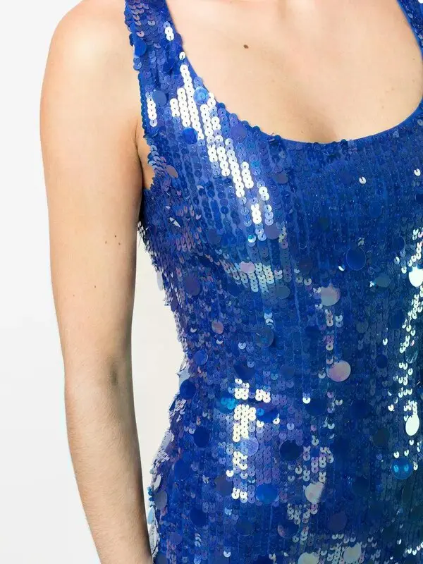 P.a.r.o.s.h Sequin-embellished Tank Top - Blue