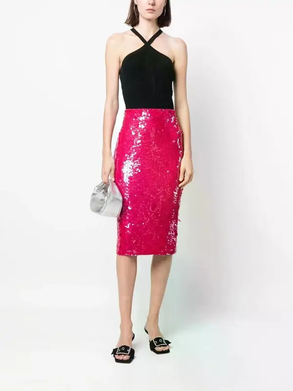 P.a.r.o.s.h Sequin Embellished Midi Skirt
