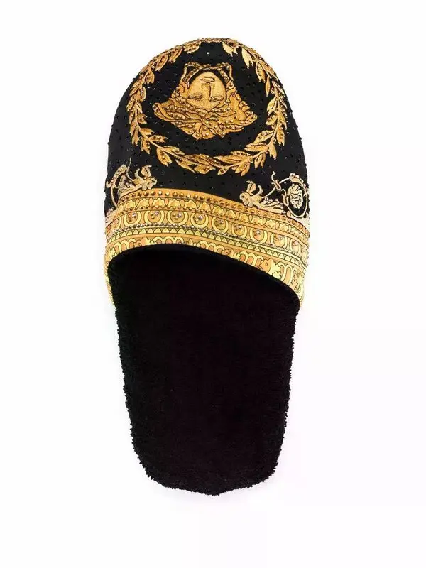 Versace I Barocco Print Slippers