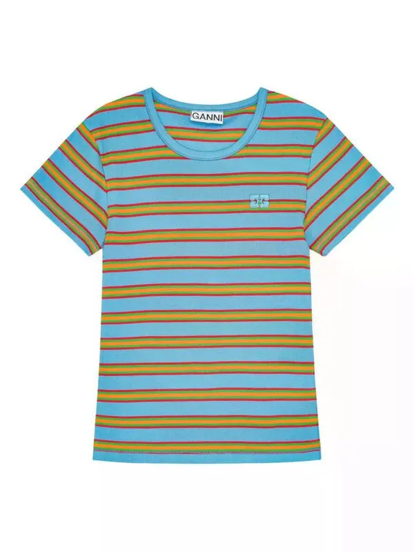 GANNI Striped Short-sleeve T-shirt