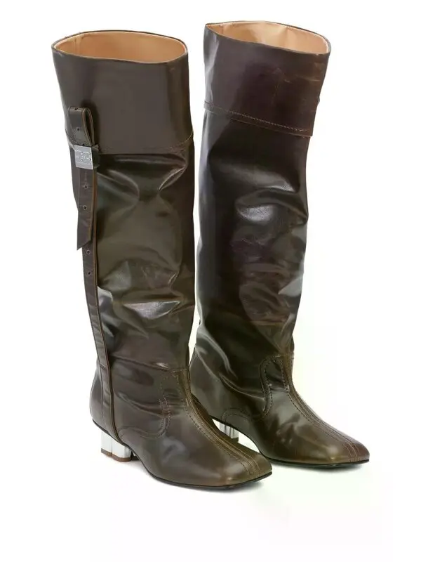 GANNI Slouched Knee-high Leather Boots