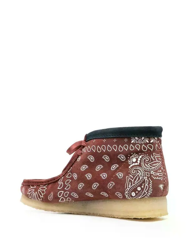 Clarks Paisley-print Lace-up Boots - Brown