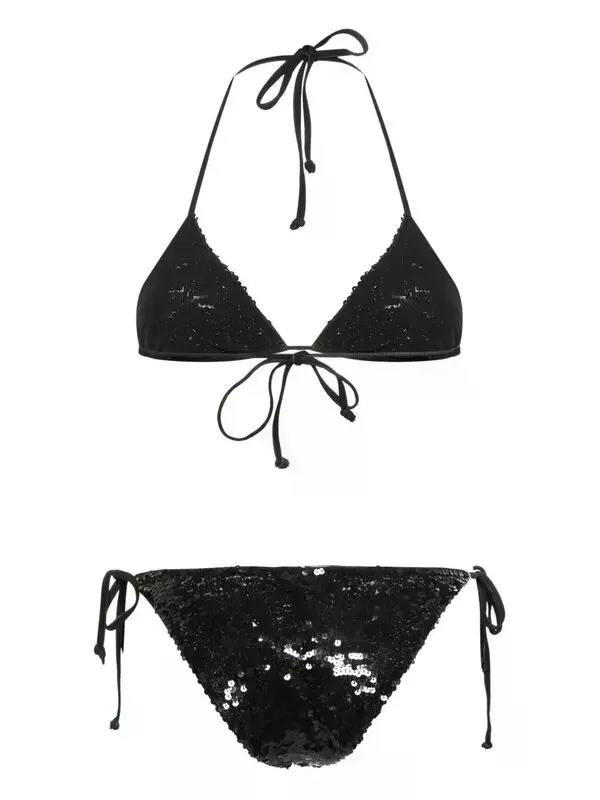 P.a.r.o.s.h Sequinned Bikini Set - Black