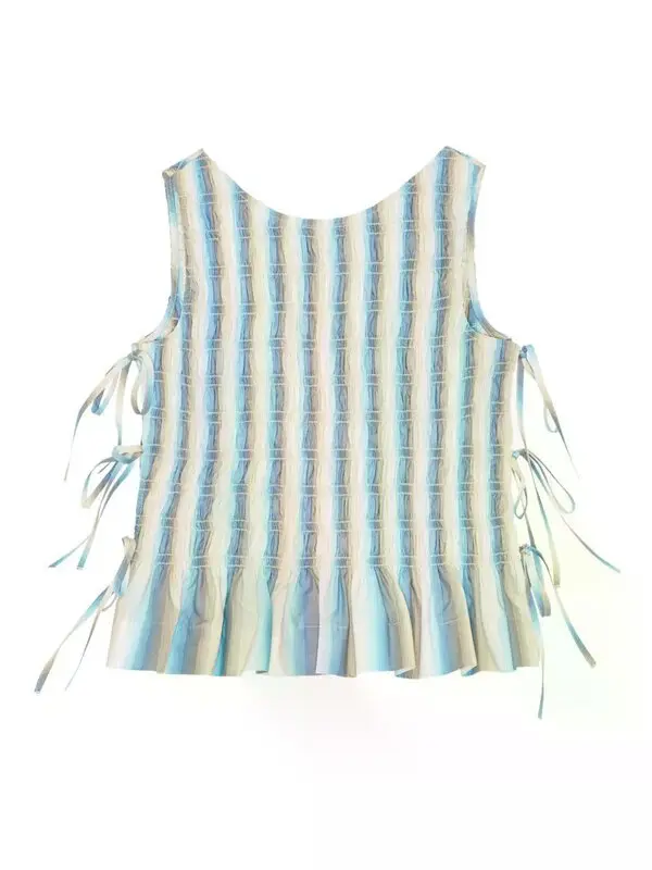 GANNI Striped Blouse - Neutrals