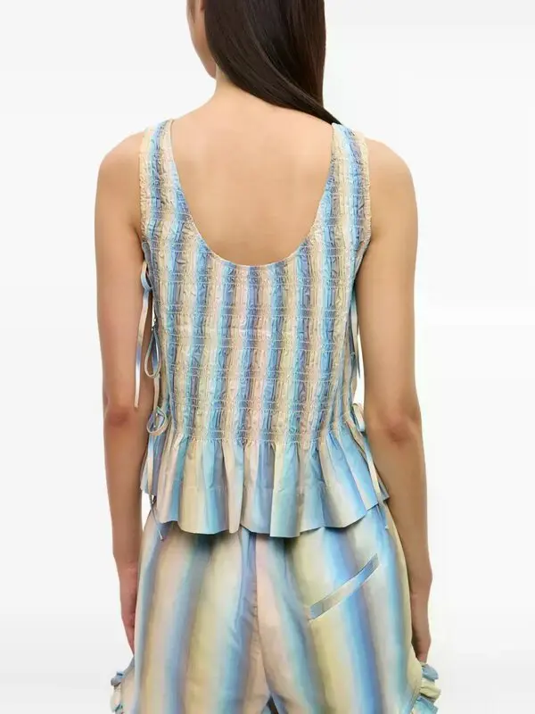 GANNI Striped Blouse - Neutrals