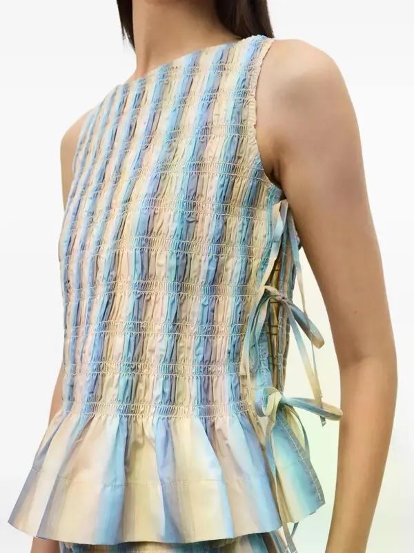 GANNI Striped Blouse - Neutrals