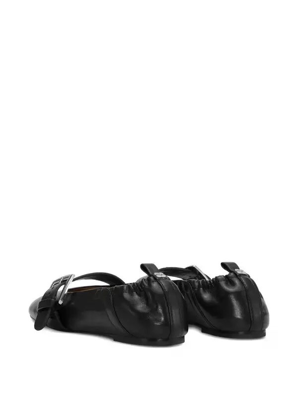 GANNI Faux-leather Ballet Flats