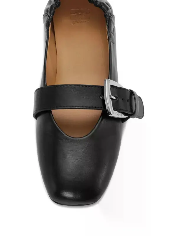 GANNI Faux-leather Ballet Flats