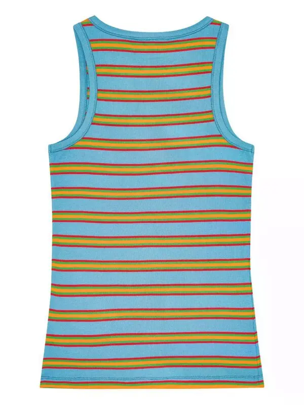 GANNI Striped Sleeveless Top - Blue