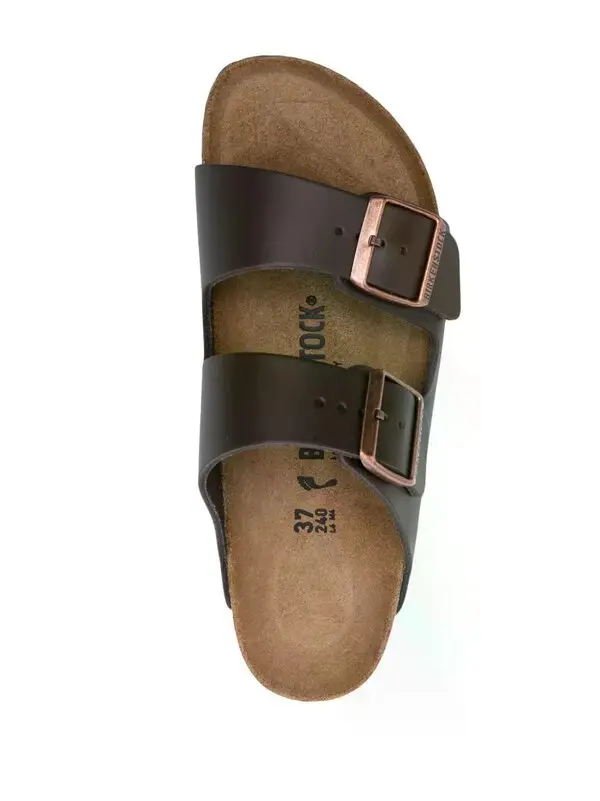 BIRKENSTOCK Arizona Buckled Slides - Brown