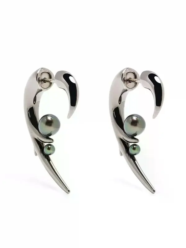 SHAUN LEANE Hook Pearl Earrings - Black