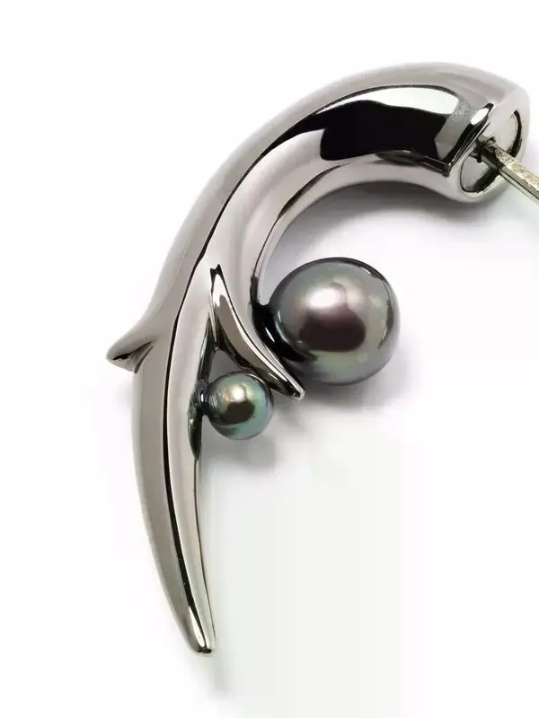 SHAUN LEANE Hook Pearl Earrings - Black