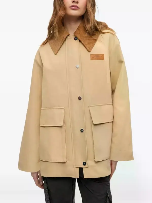 GANNI Corduroy-collar Utility Jacket - Neutrals